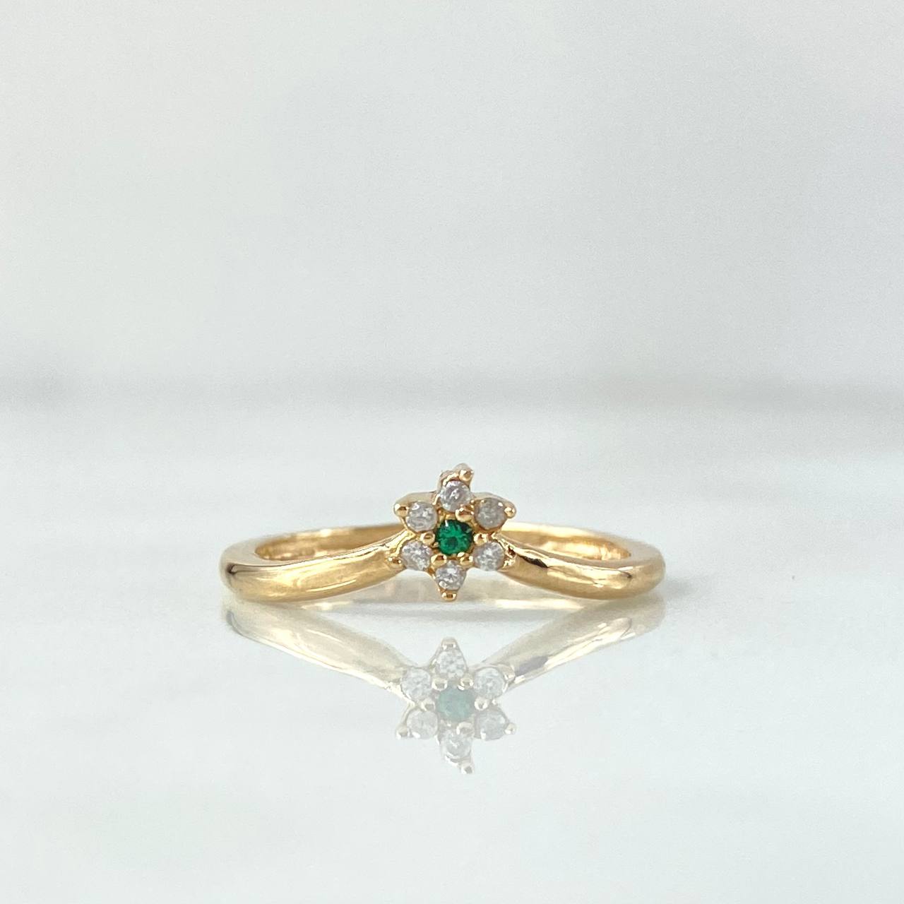 Anillo Flor Arcada 1,5gr, Talla 5,75, 18K Oro Nacional – Napoleone Joyas CO