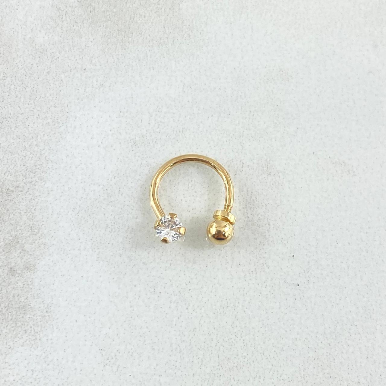 Piercing Curvo Chispa 0,4gr, 18K Oro Nacional – Napoleone Joyas CO