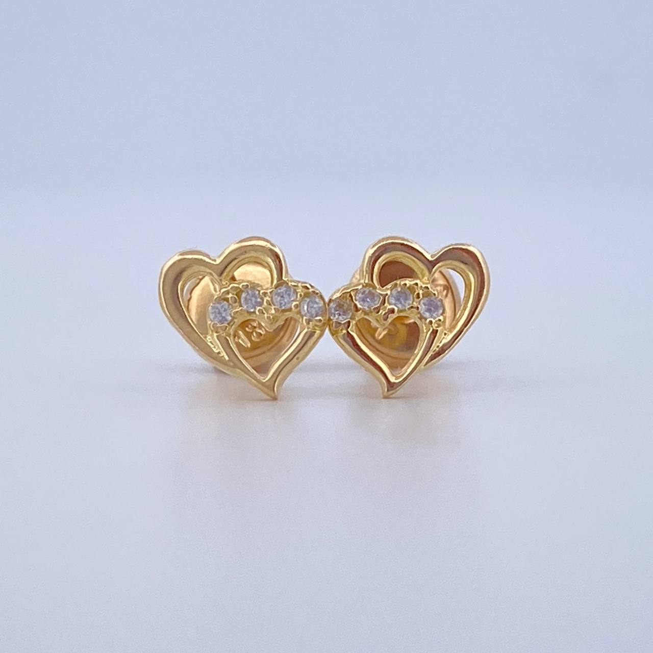 Topos Silueta Corazon Doble 0,85gr, 18K Oro Nacional – Napoleone Joyas CO