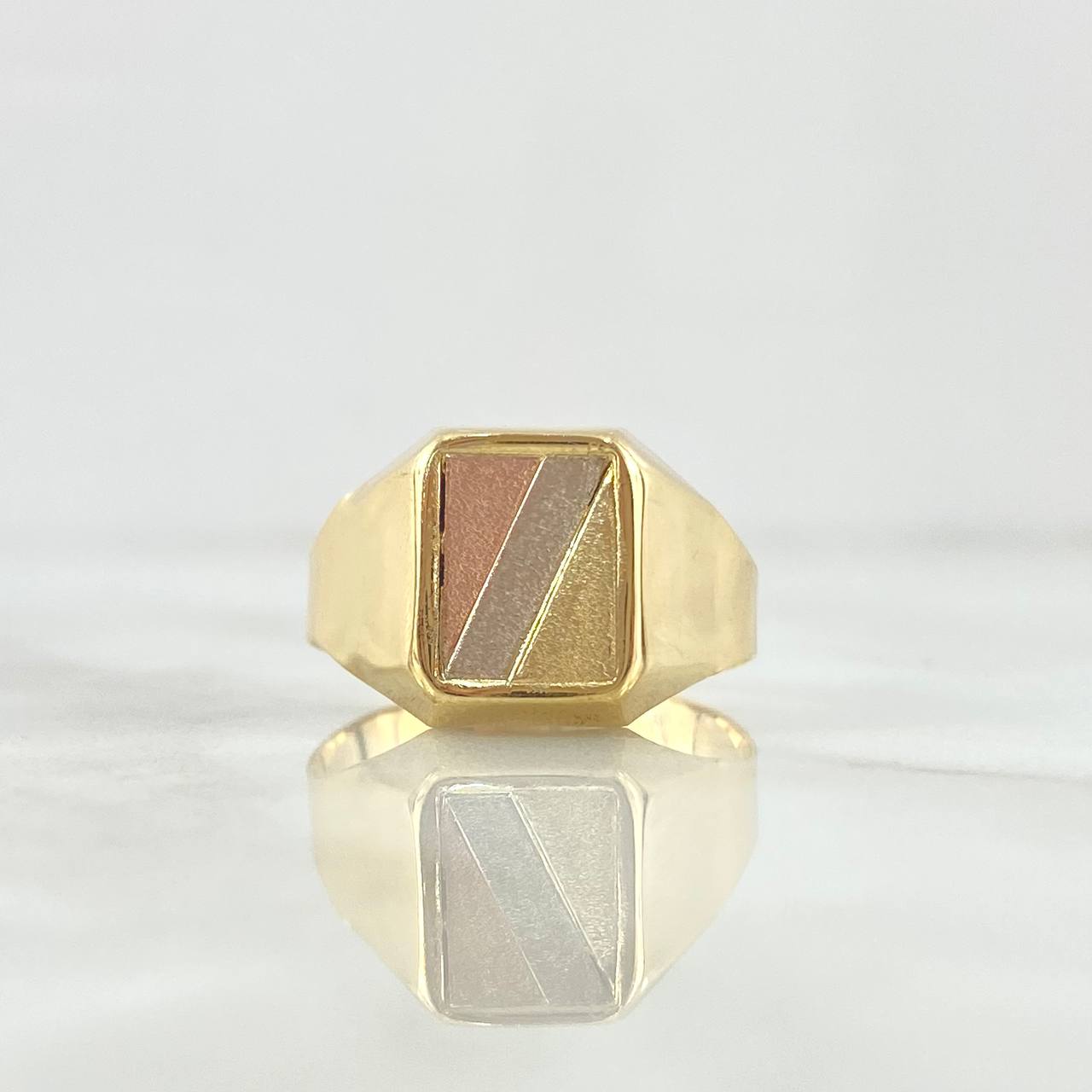 Anillo Sello Rectangular 3,35gr, Talla T11, 18K Oro Nacional ...