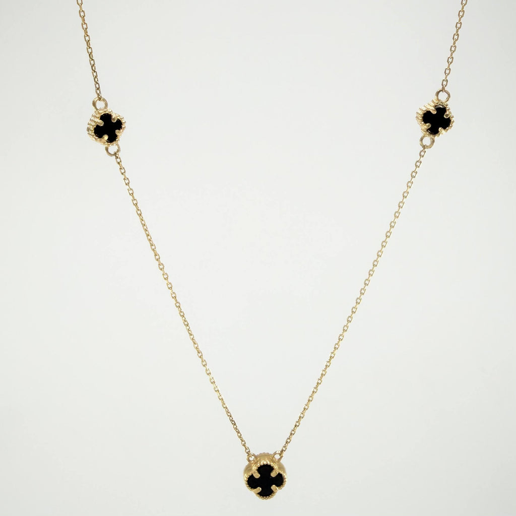 Cadena Aro Seguido Trebol Negro 3,05gr | 44 cm | Oro 18 Kilates ...