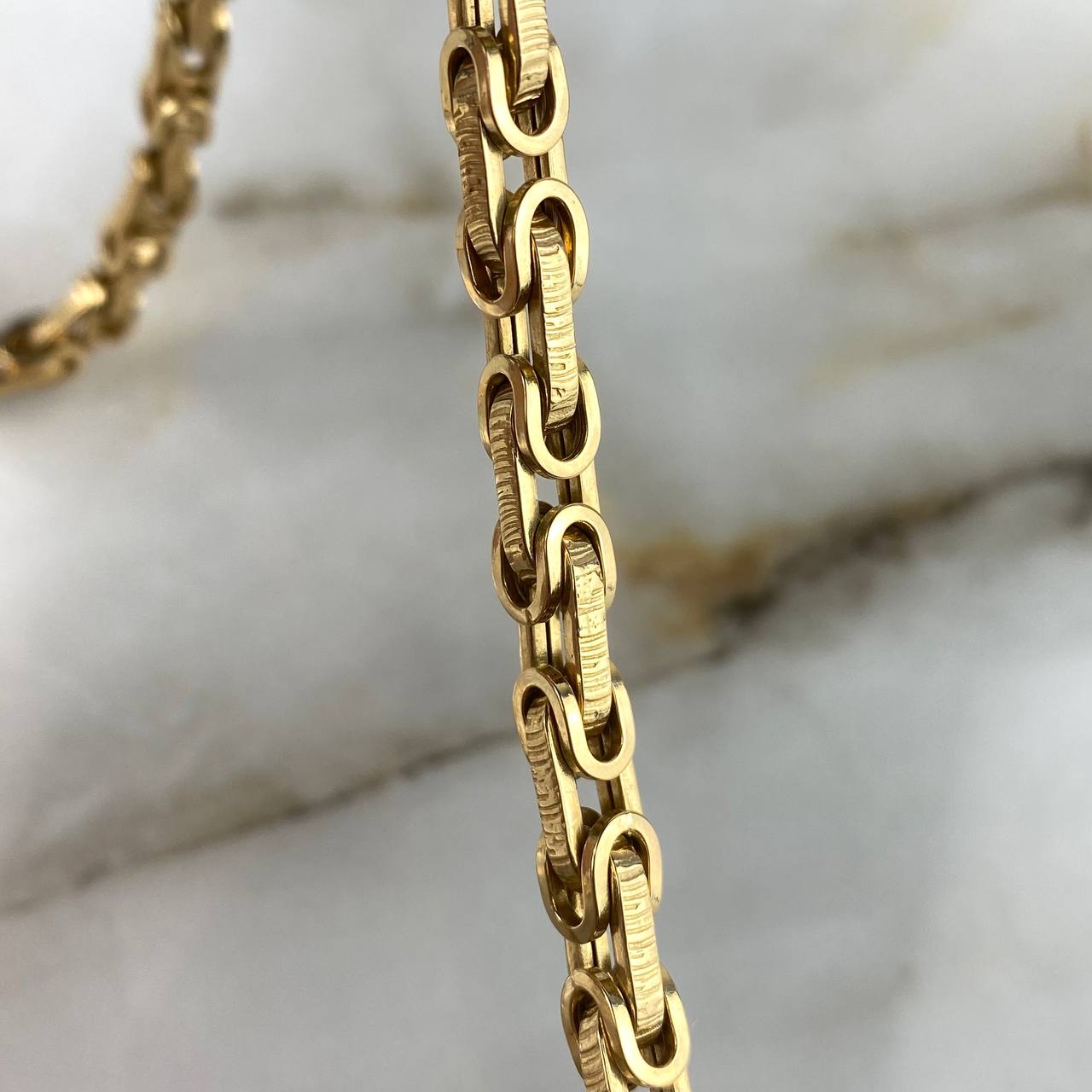 Cadena Peruana Rayada 27gr, Oro 18K Nacional – Napoleone Joyas