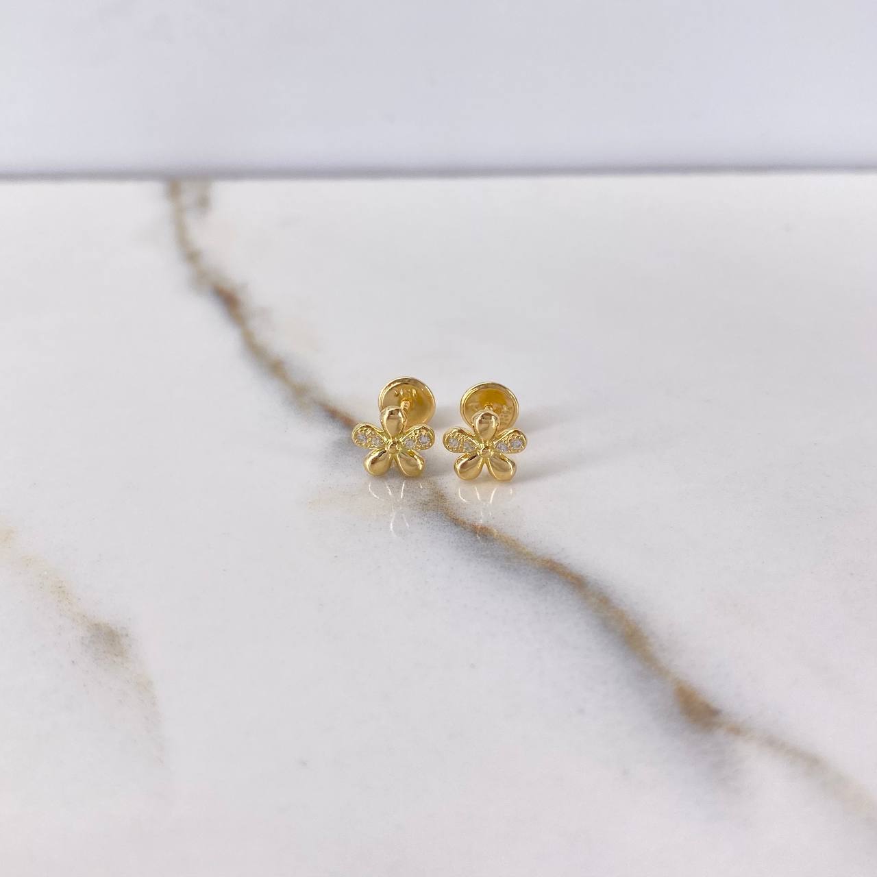 Topos Flor 1,1gr, 18K Oro Nacional – Napoleone Joyas CO