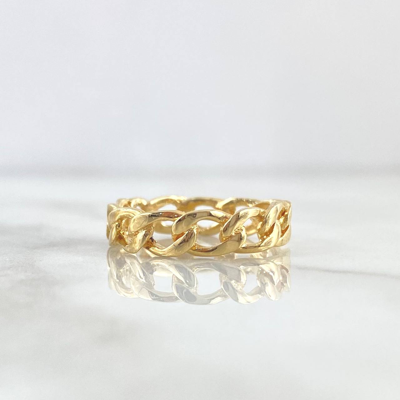 Anillo Cubano 3,3gr, Talla T7 1/2, 18K Oro Nacional – Napoleone Joyas CO