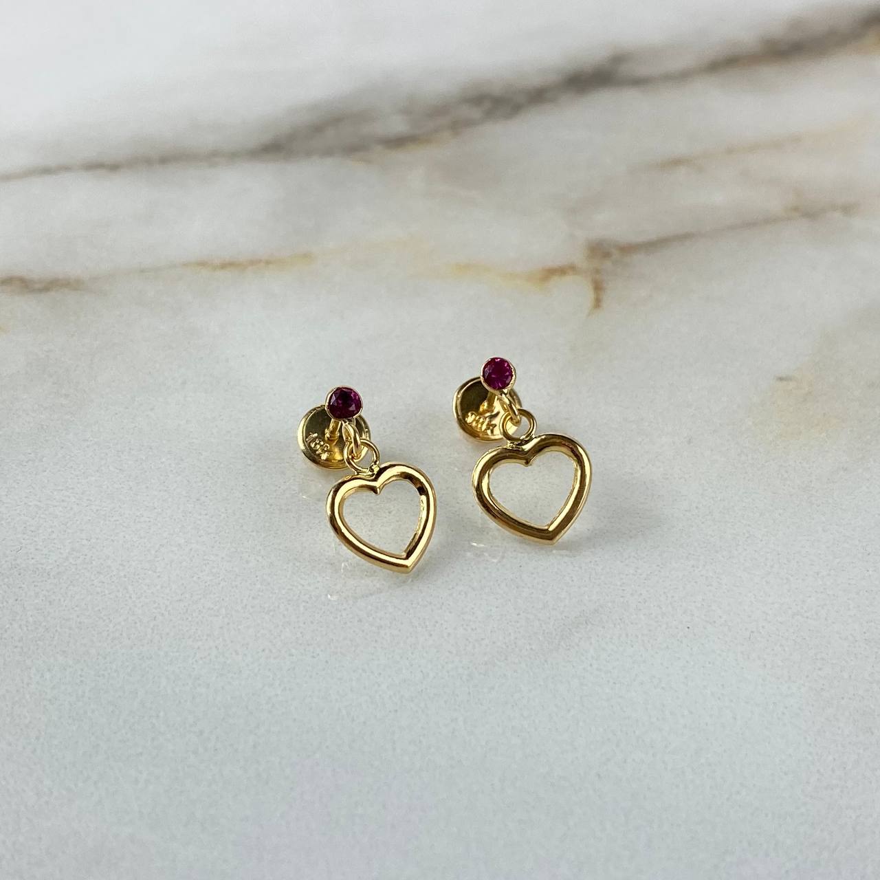 Topos Silueta Corazon 0,85gr, Oro 18K Nacional – Napoleone Joyas