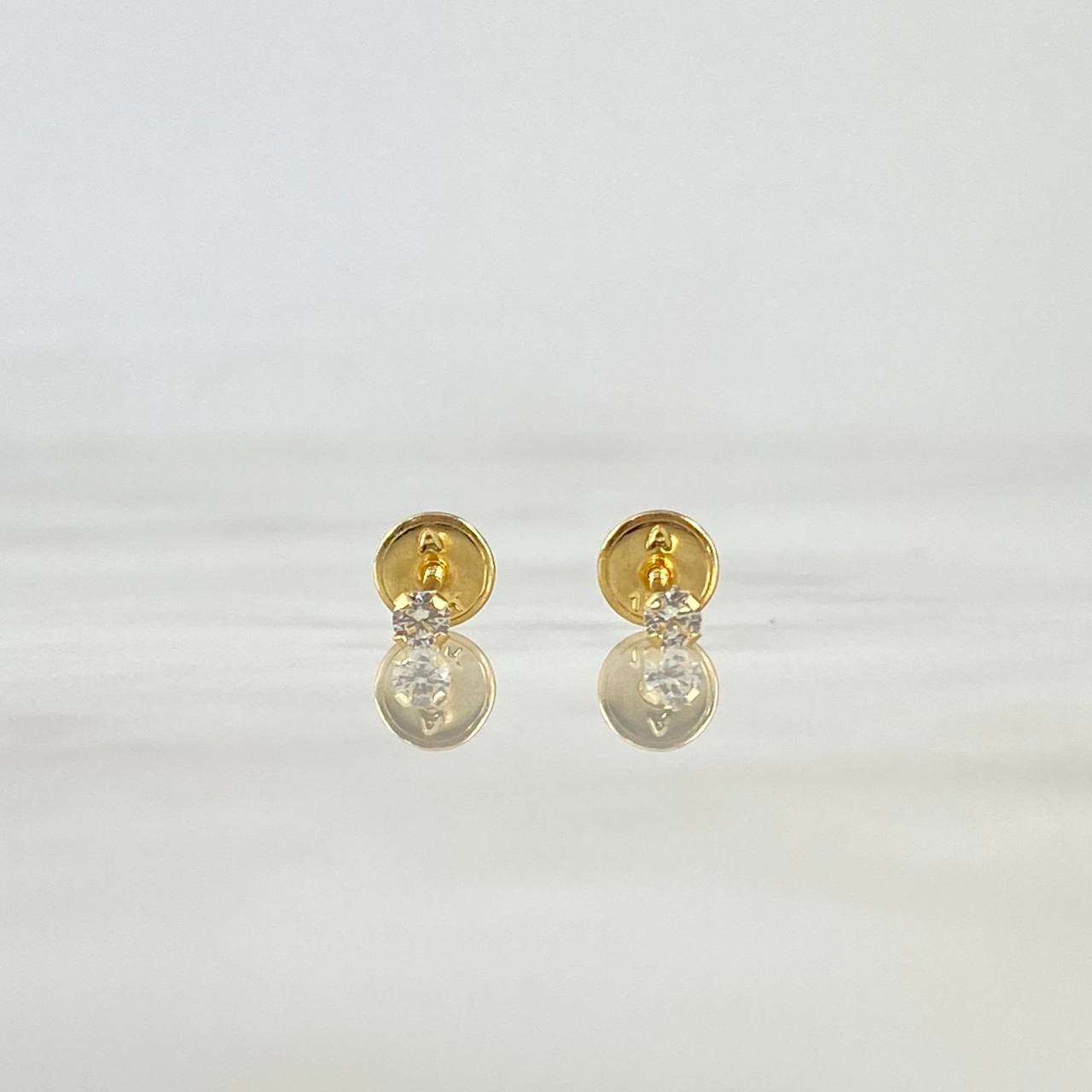 Topos Circon Blanco 0,45gr, 18K Oro Nacional – Napoleone Joyas