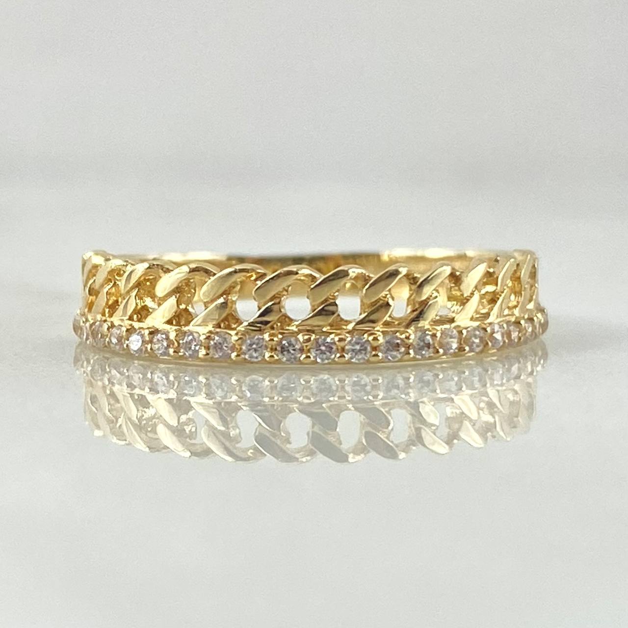 Anillo Carril Cubano 1,8gr, Talla 6, 18K Oro Nacional – Napoleone Joyas CO
