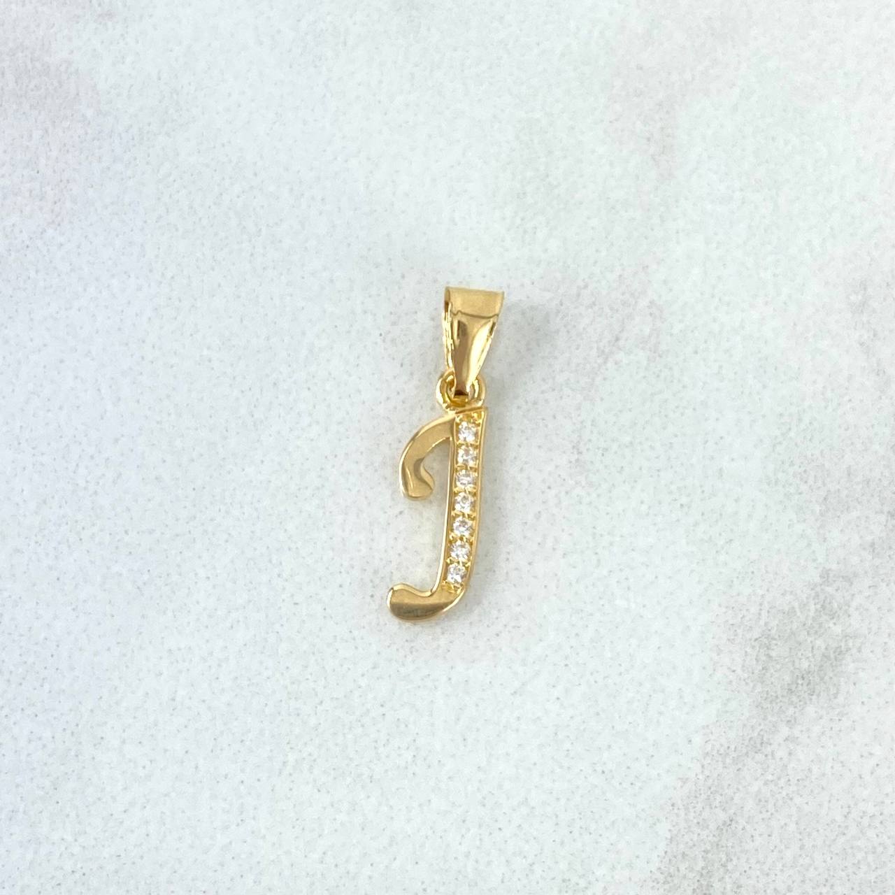 Dije Letra J Cursiva 0,35gr, 18K Oro Nacional – Napoleone Joyas CO